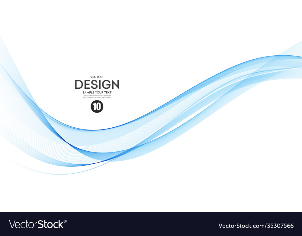 Blue color abstract wave design element Royalty Free Vector
