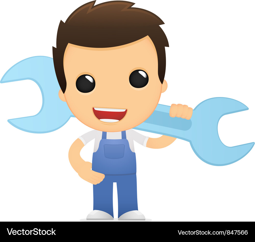 Cartoon Mechanic Character Royalty Free Vector Image