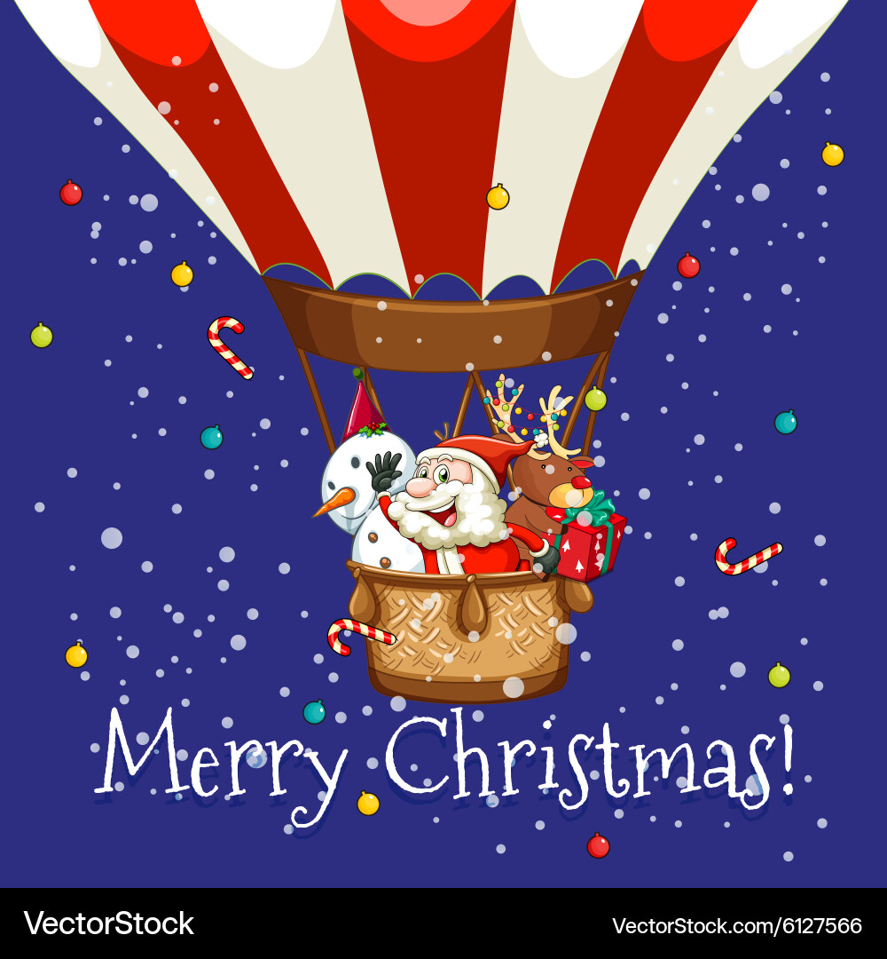 Christmas theme with santa on balloon Royalty Free Vector