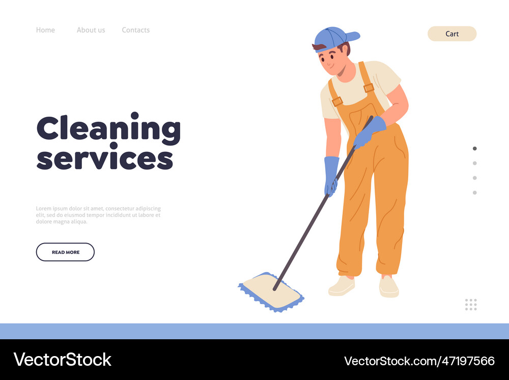 Cleaning service landing page design template Vector Image