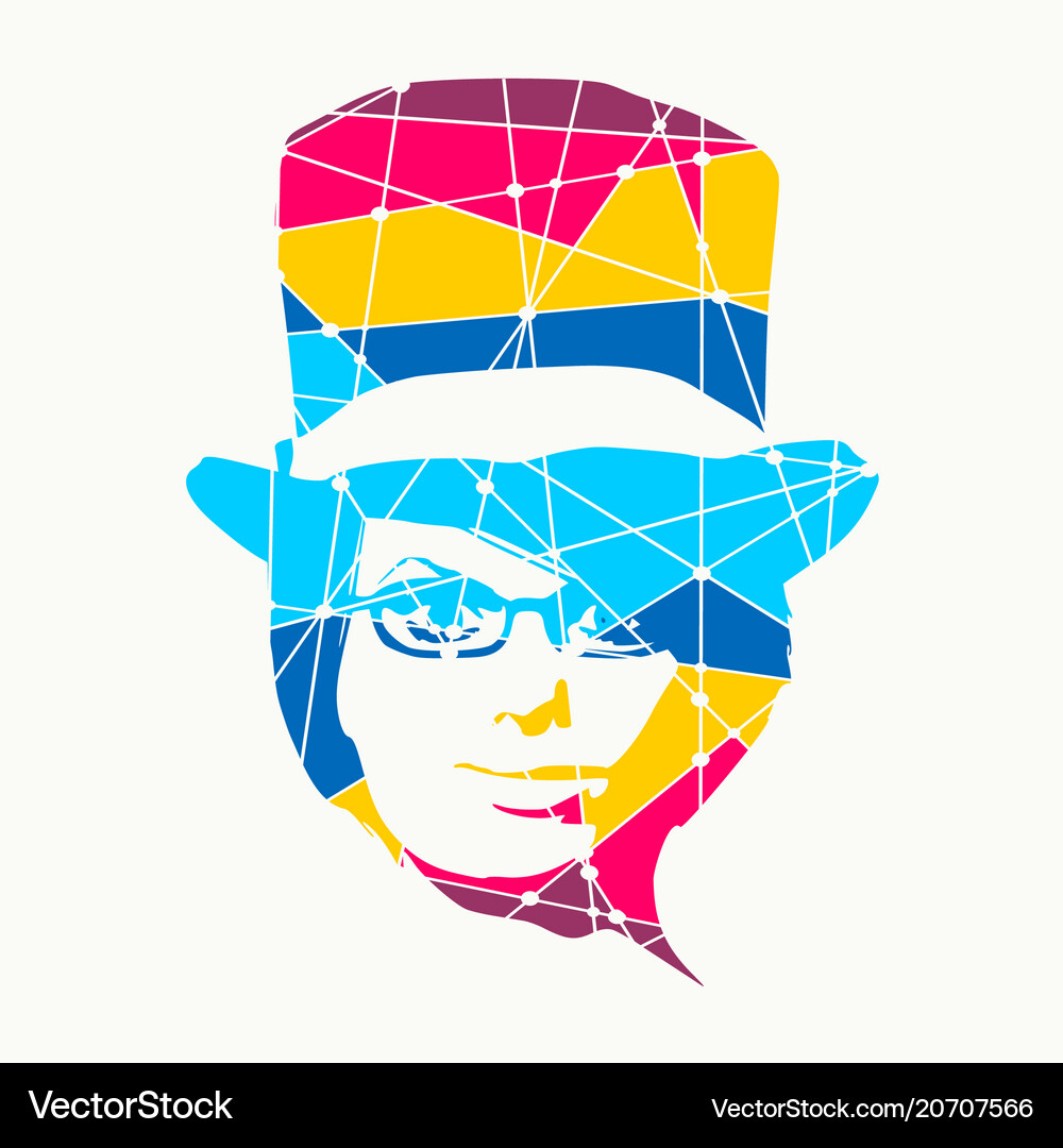 Extravagant woman portrait Royalty Free Vector Image