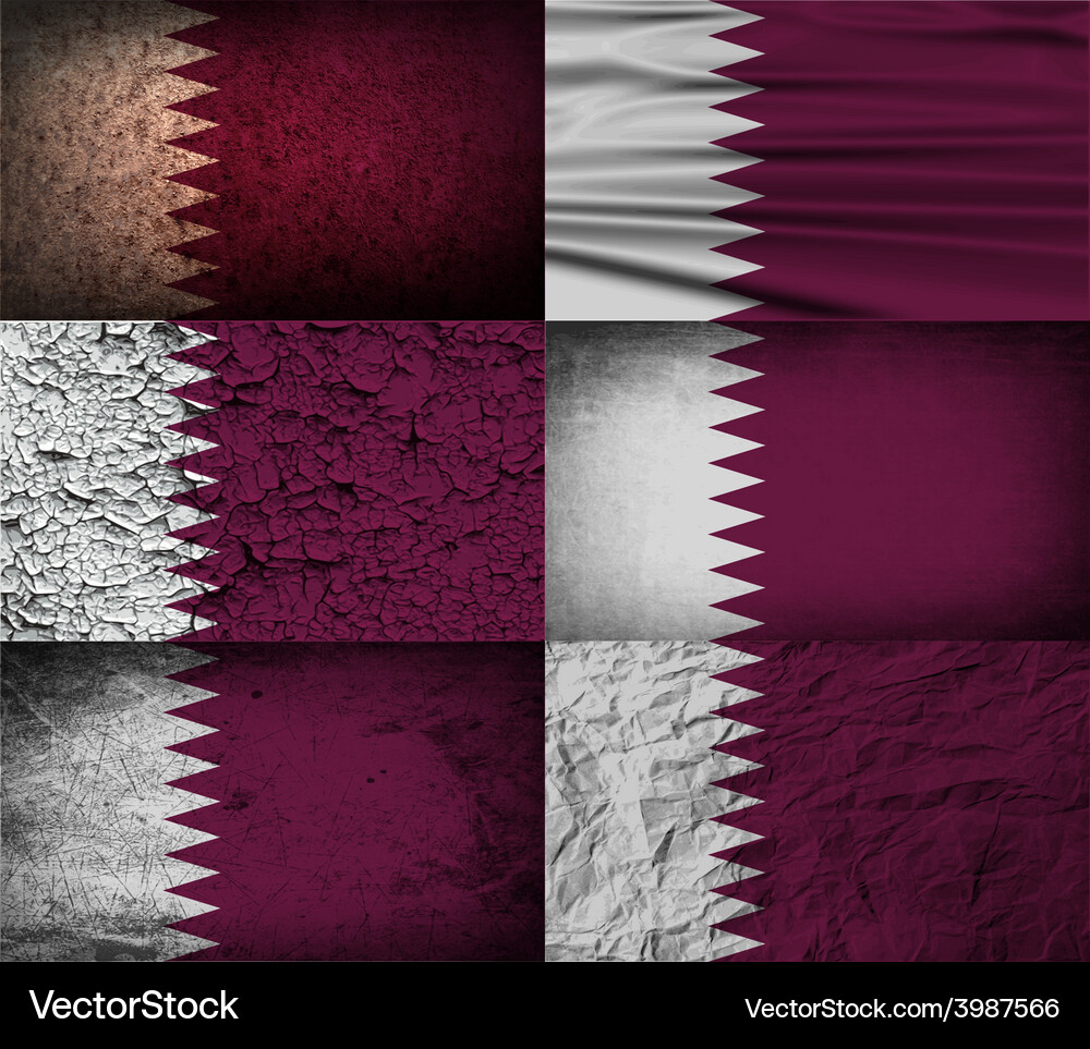 Flag of qatar with old texture Royalty Free Vector Image