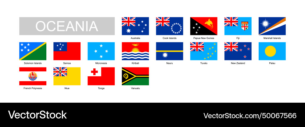 Flags of oceania Royalty Free Vector Image - VectorStock