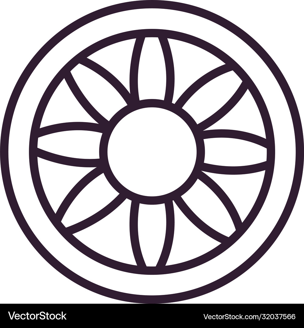 Flower mandala line style icon design Royalty Free Vector