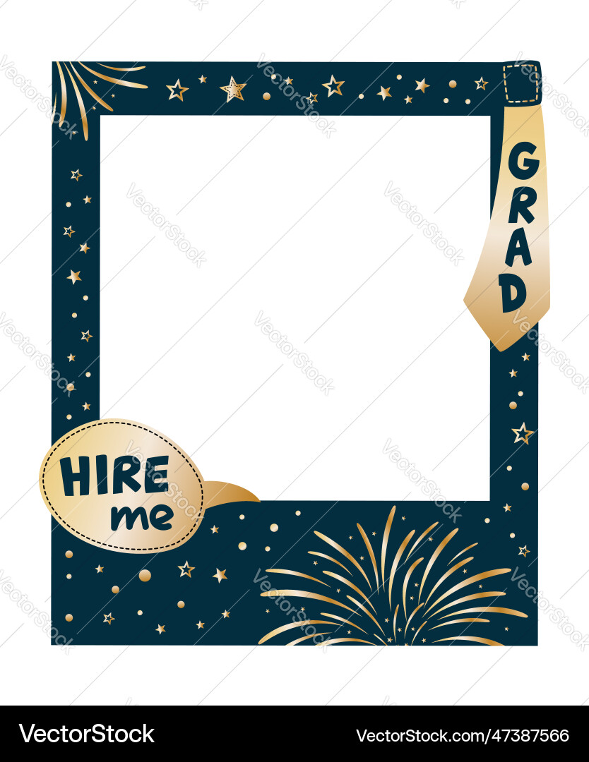 Graduation party photo booth props frame with Vector Image