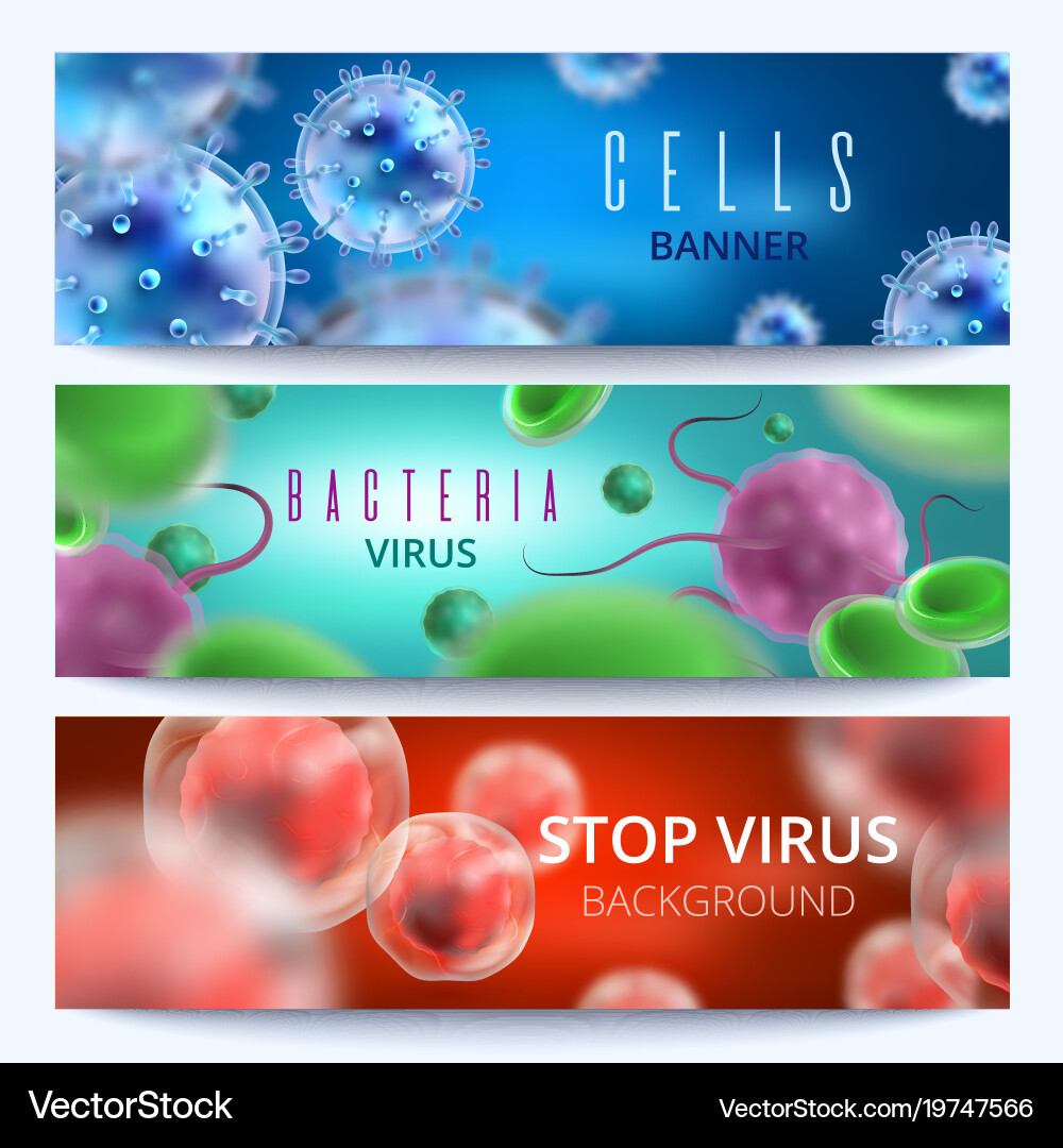 Microbiology and medical web banners Royalty Free Vector