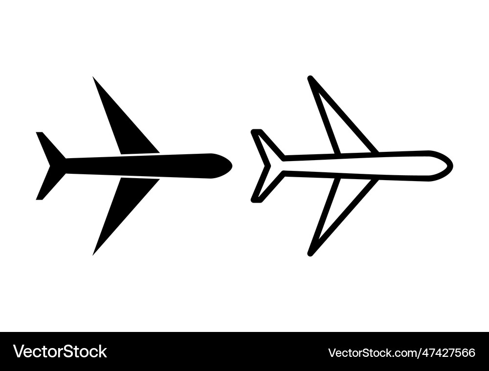 Plane icon set airplane icon flight transport Vector Image