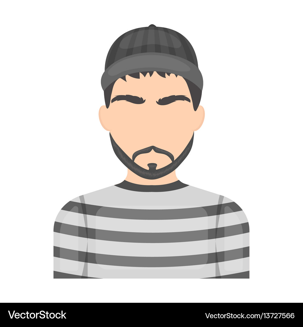 Prisoner in the prison robe offender Royalty Free Vector
