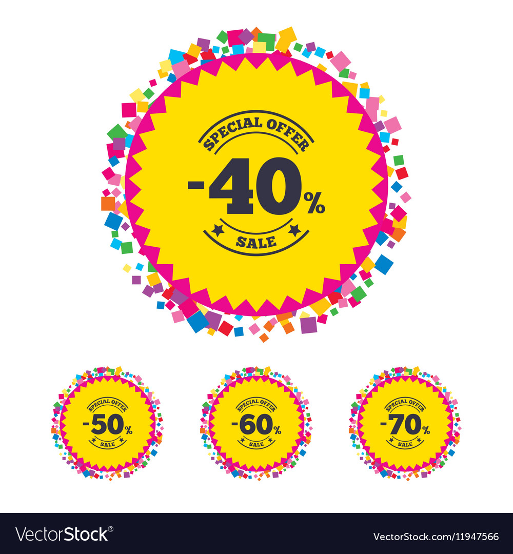 Sale discount icons special offer price signs Vector Image