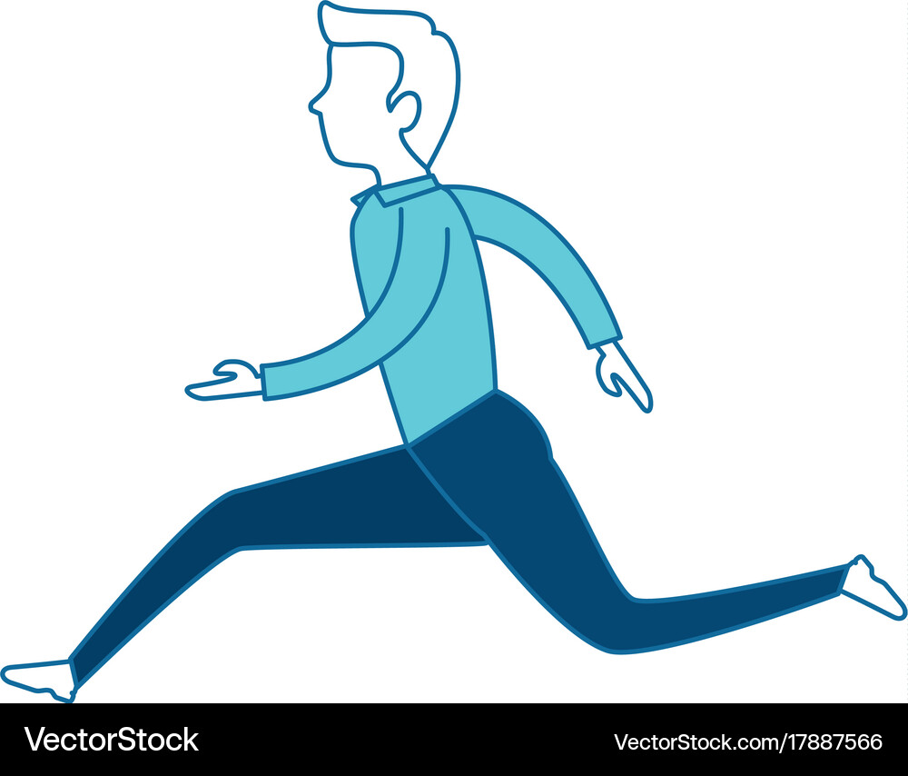 Successful businessman running avatar character Vector Image