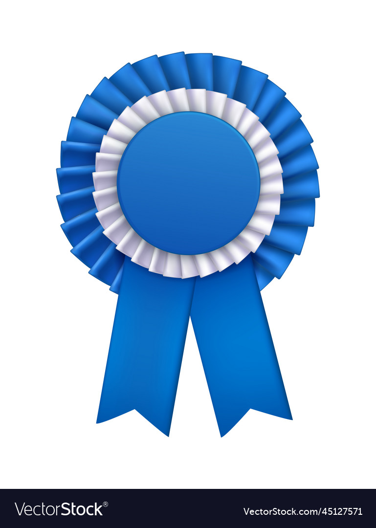 Blue badge rosette composition Royalty Free Vector Image