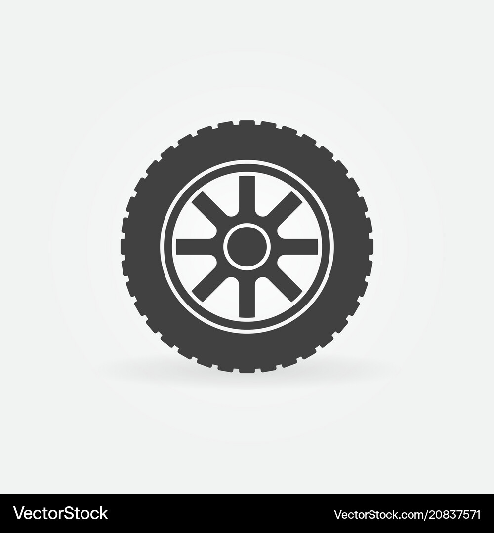 Car wheel simple icon - car service symbol Vector Image