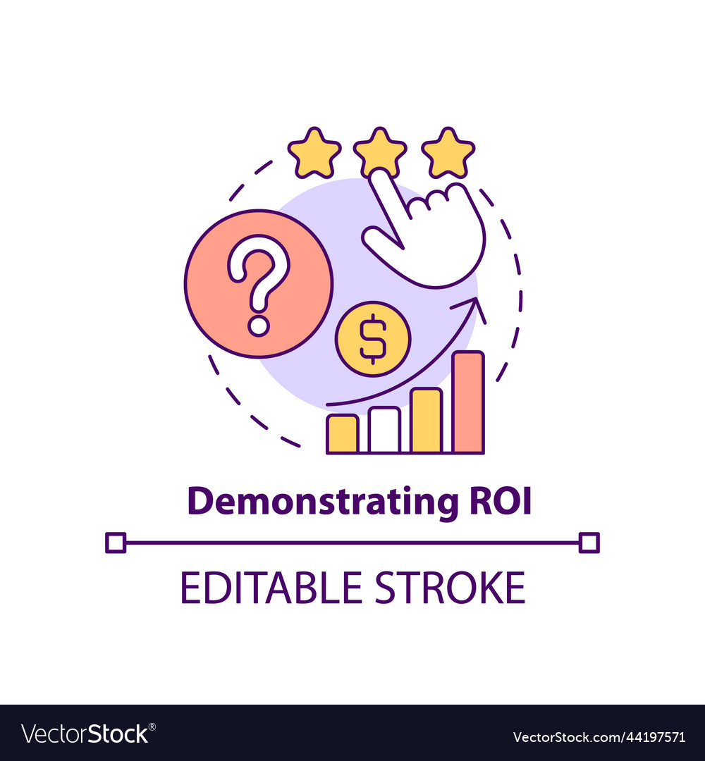 Demonstrating roi concept icon Royalty Free Vector Image Demonstrating roi concept icon Royalty Free Vector Image