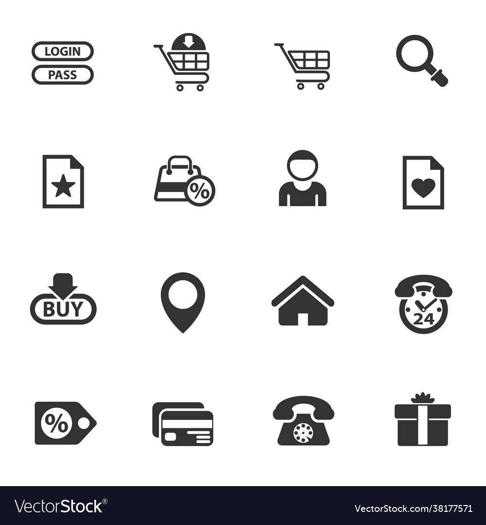 E-commerce interface icon set Royalty Free Vector Image