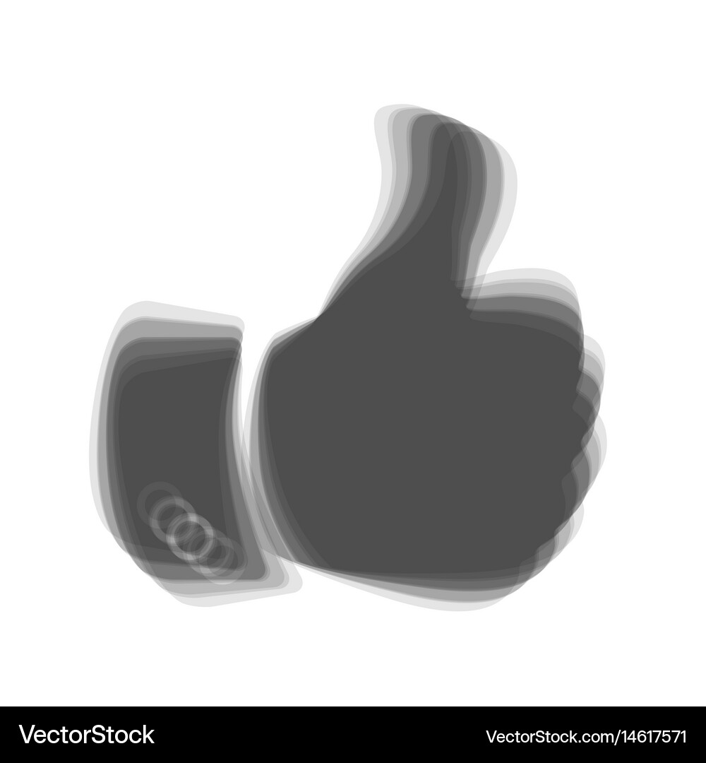 Hand sign gray icon shaked Royalty Free Vector Image