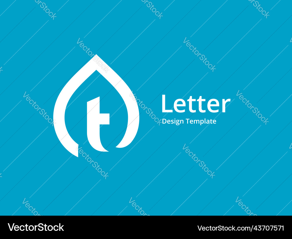 Letter t with water drop logo icon design Vector Image