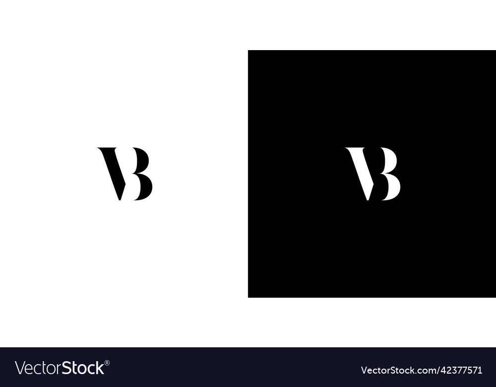 Modern and unique vb letter initial monogram logo Vector Image