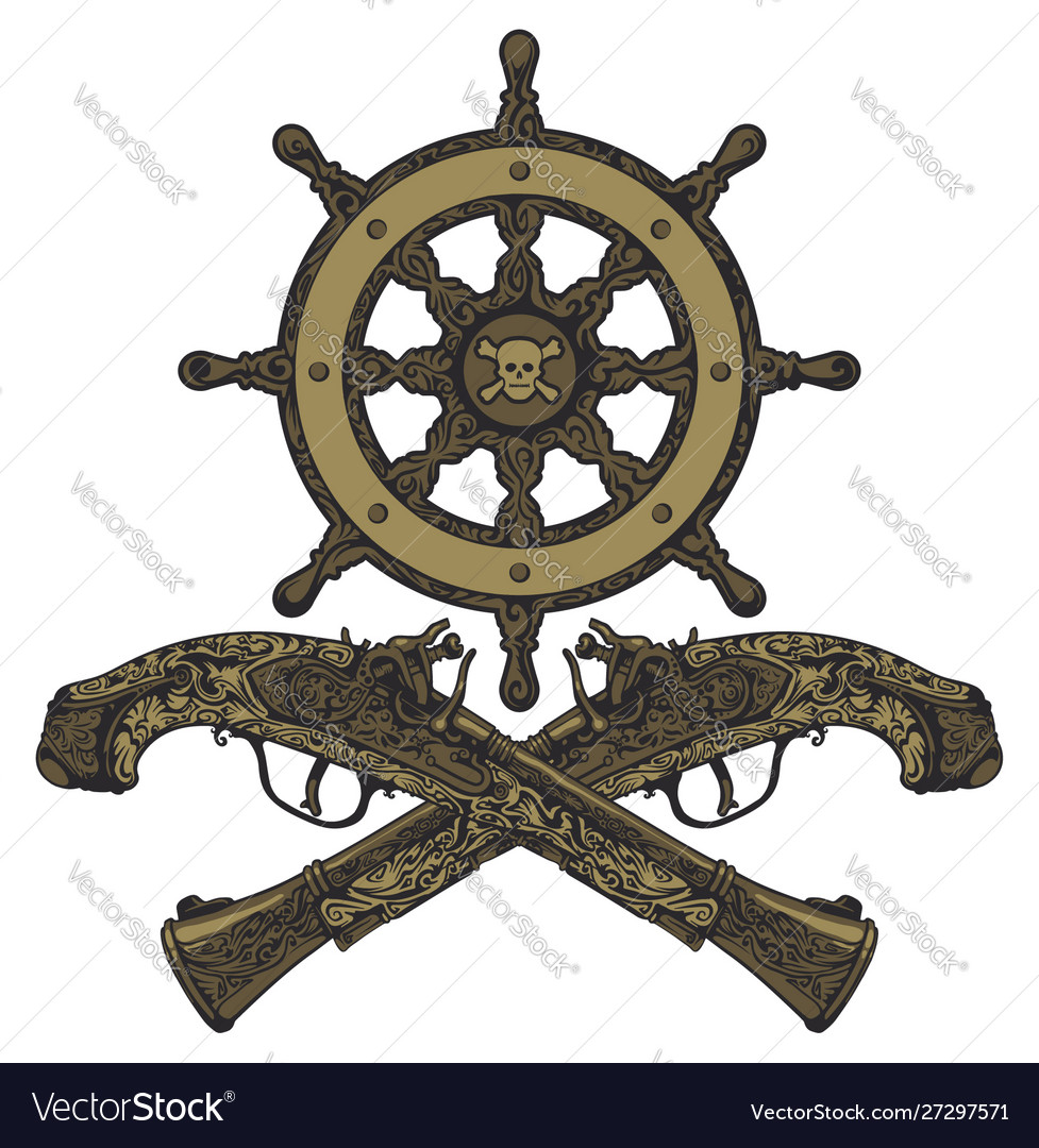 Old flintlock pistols Royalty Free Vector Image Old flintlock pistols Royalty Free Vector Image