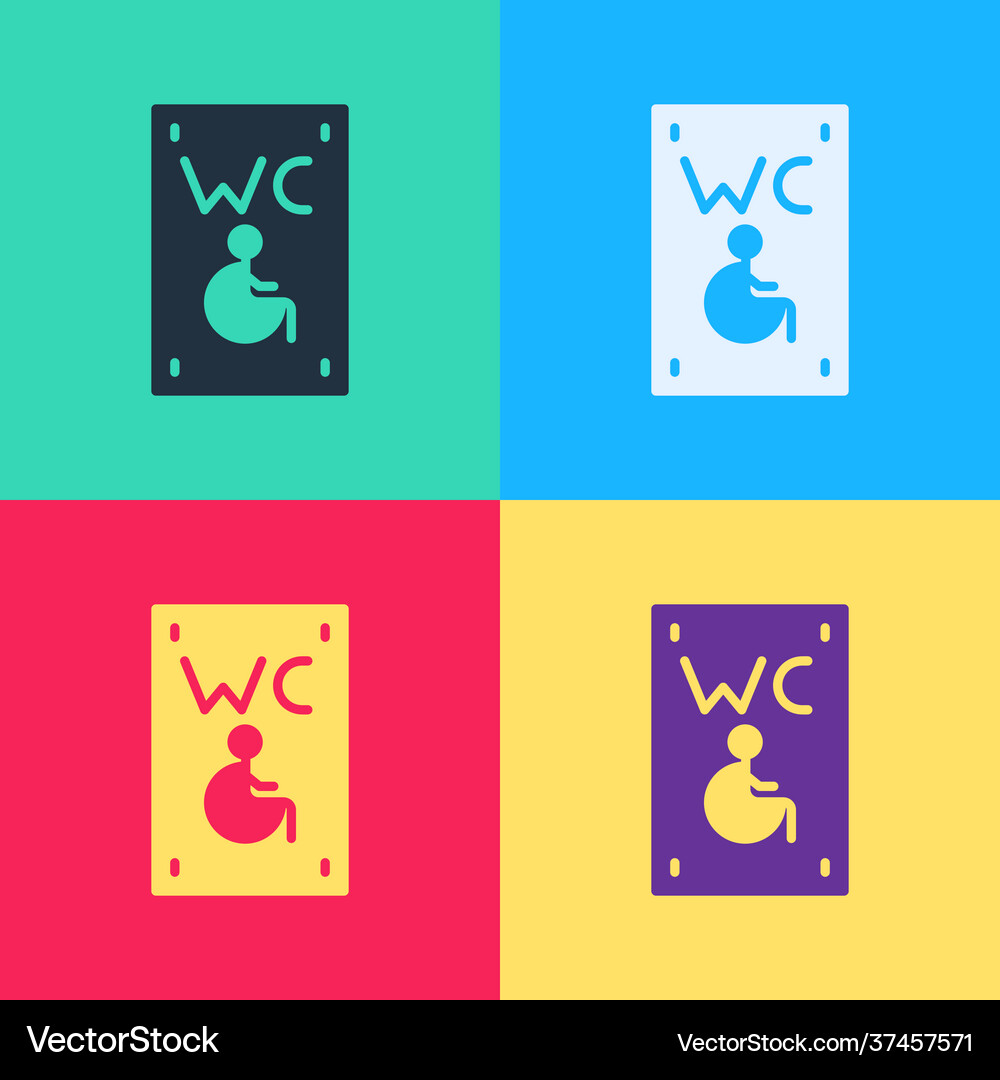 Pop art separated toilet for disabled persons icon