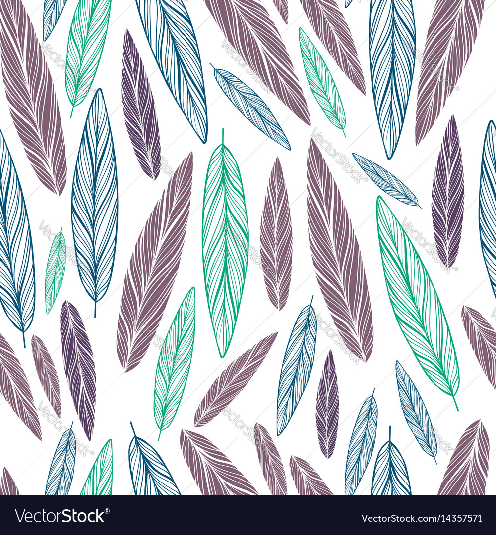 Seamless pattern with feather Royalty Free Vector Image