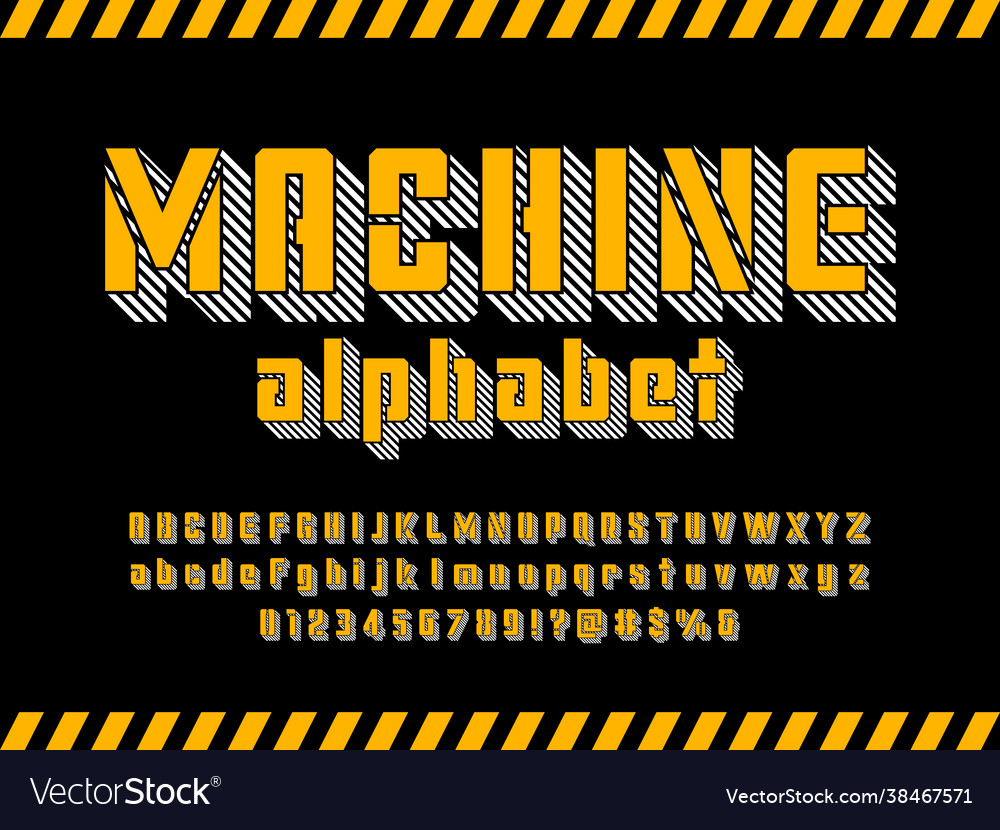 Stencil font Royalty Free Vector Image - VectorStock