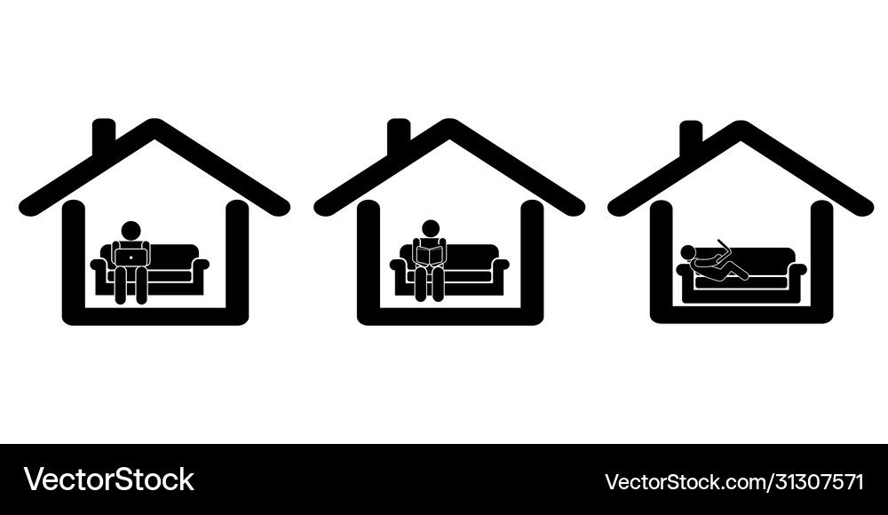 Work read at home pictograph depicting man working