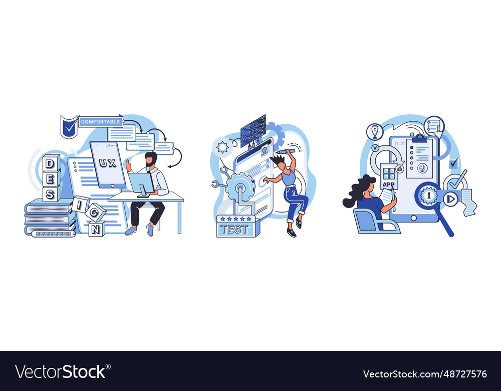 Application Testing Metaphor App Test Royalty Free Vector