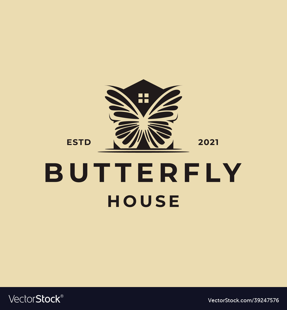 Butterfly house logo icon template Royalty Free Vector Image Butterfly house logo icon template Royalty Free Vector Image