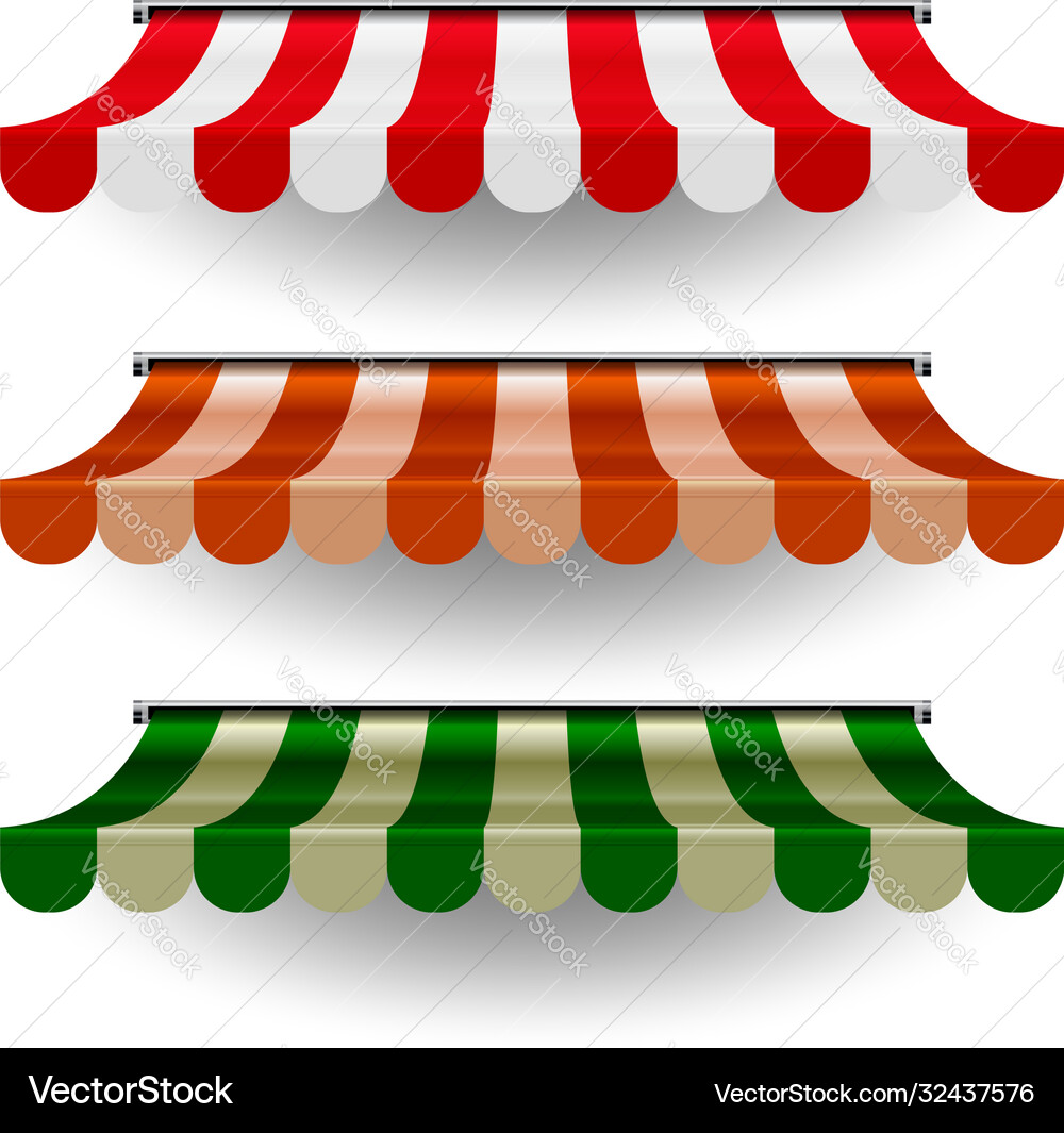 Commercial canopy awning series pop up store Vector Image