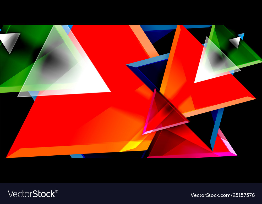 Dynamic triangle composition abstract background Vector Image