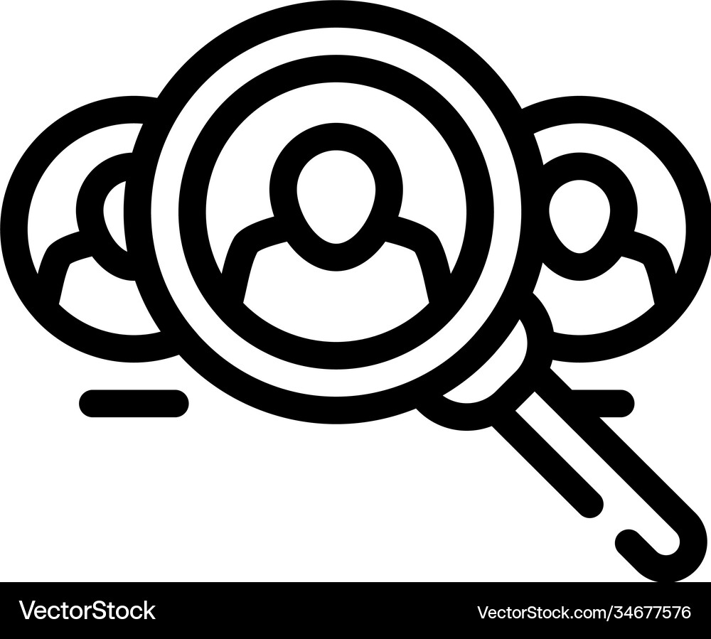 Employee search line icon sign Royalty Free Vector Image