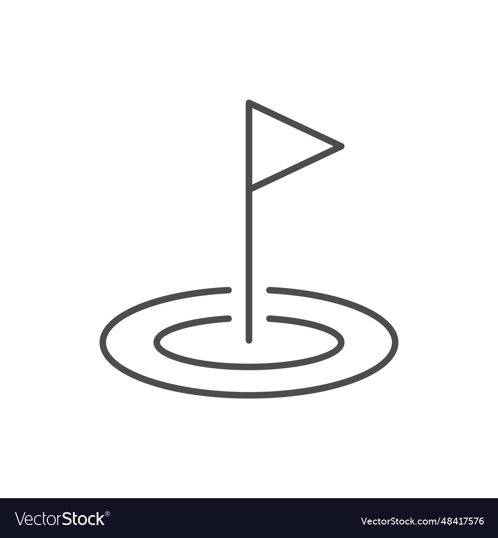 Flag point line outline icon Royalty Free Vector Image