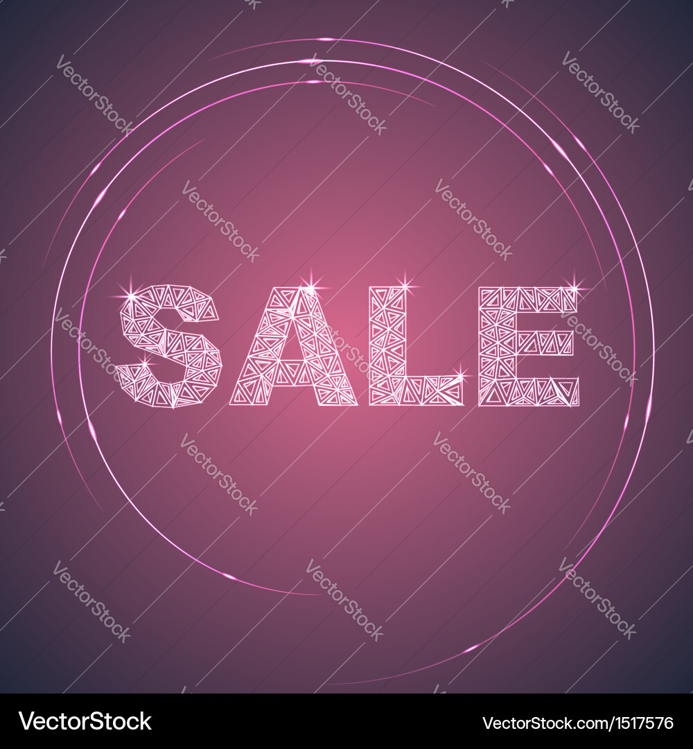 Illuminated purple sale label Royalty Free Vector Image