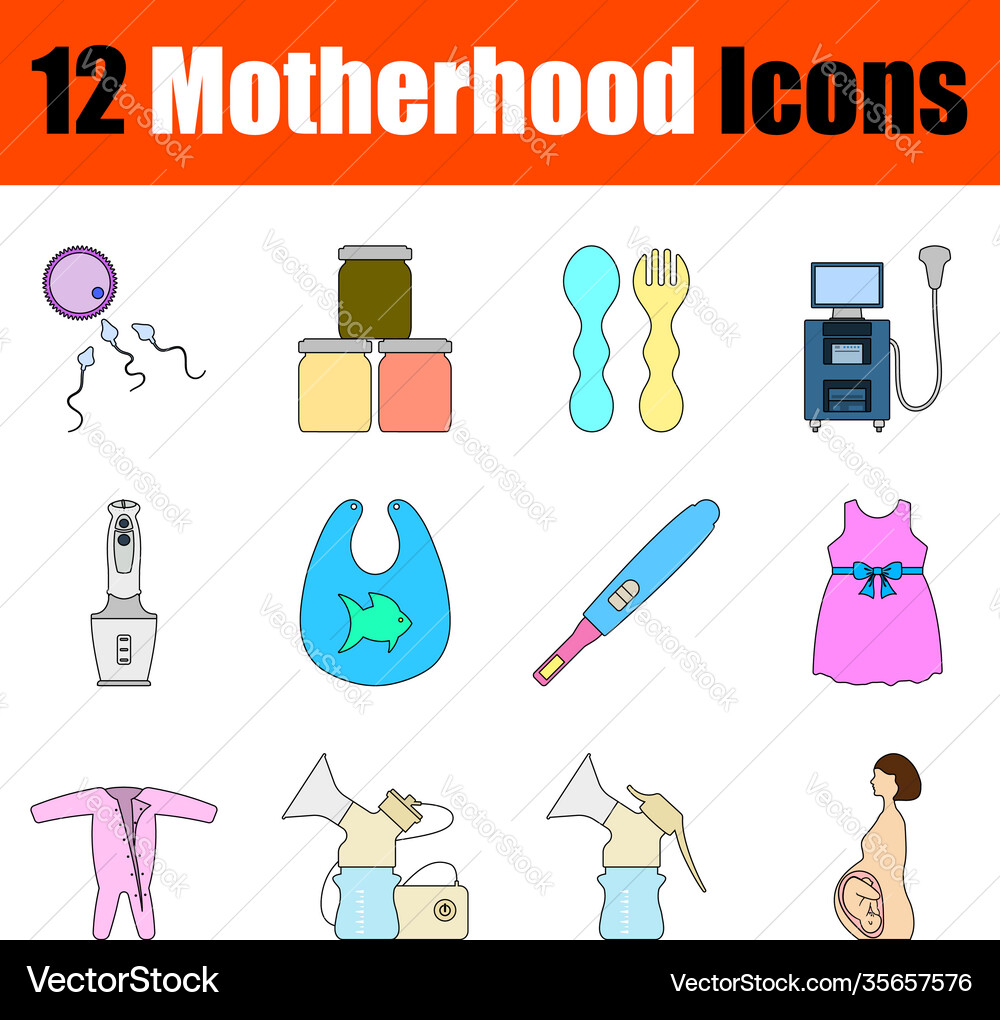 Motherhood icon set Royalty Free Vector Image - VectorStock