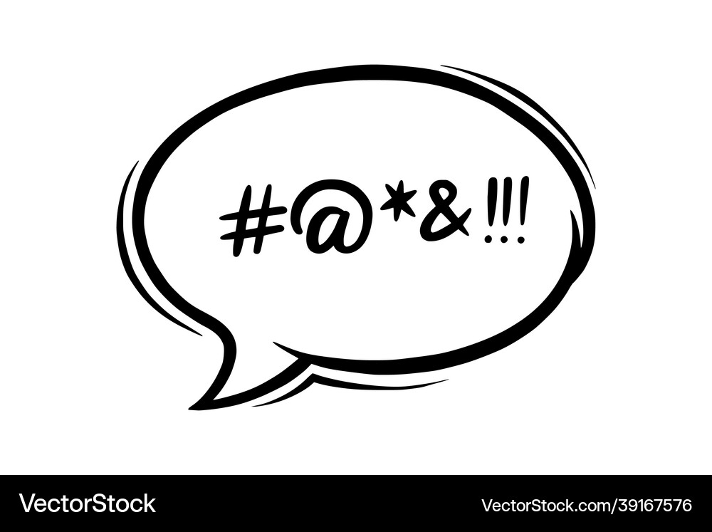 Swearing speech bubble censored with symbols hand Vector Image