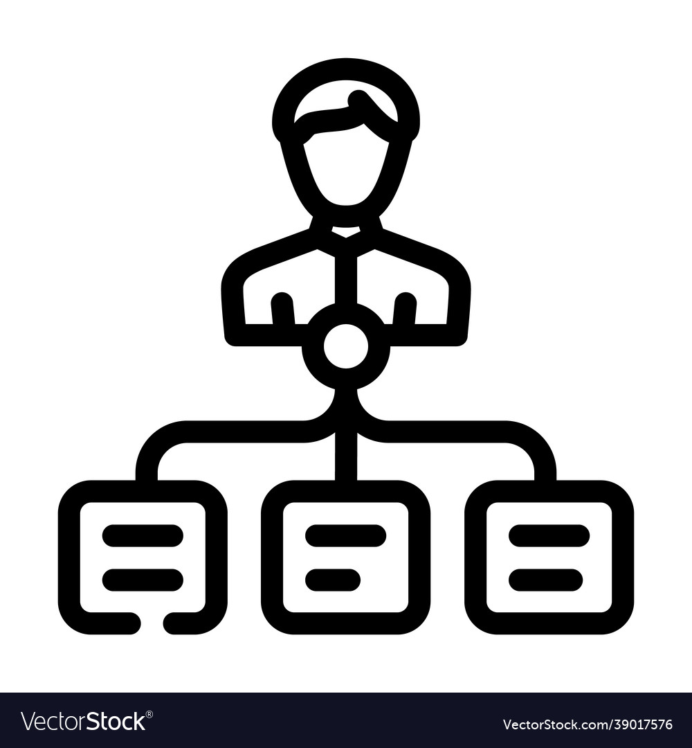 Task management line icon Royalty Free Vector Image