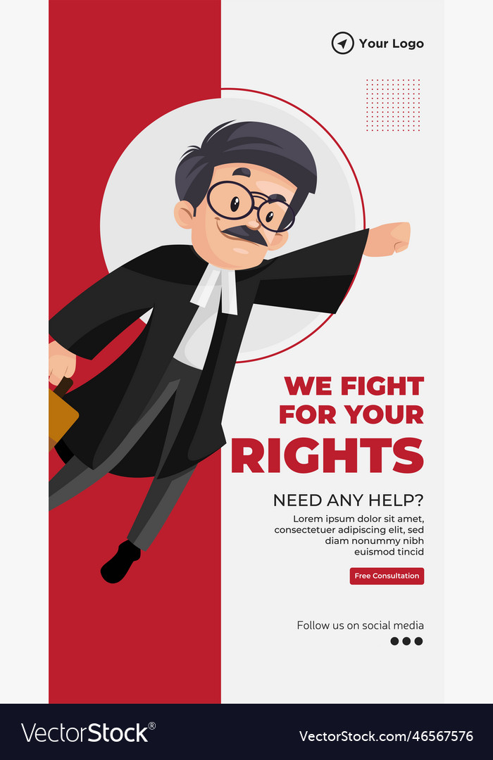We fight for your rights portrait template design Vector Image