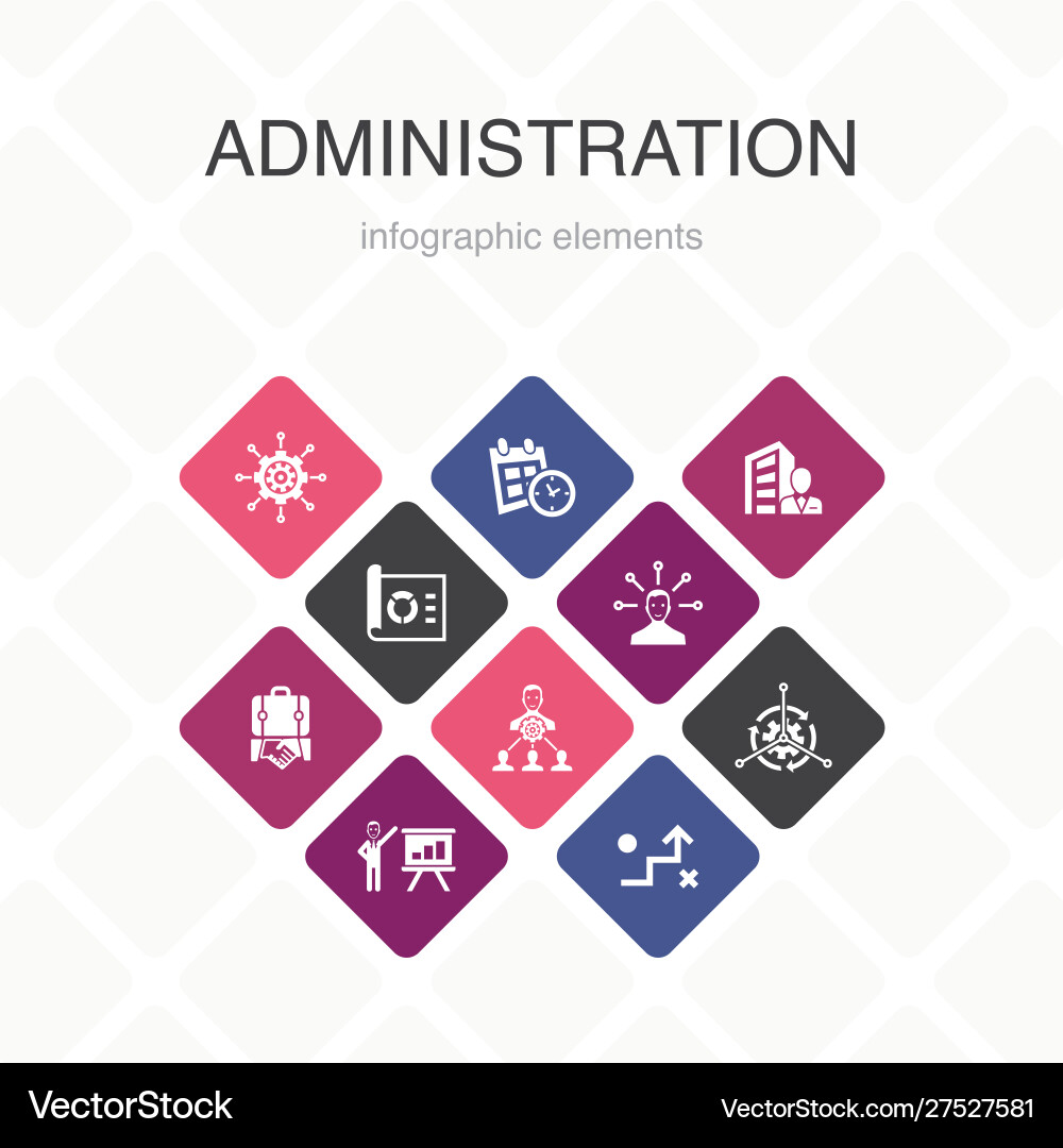 Administration infographic 10 option color design Vector Image