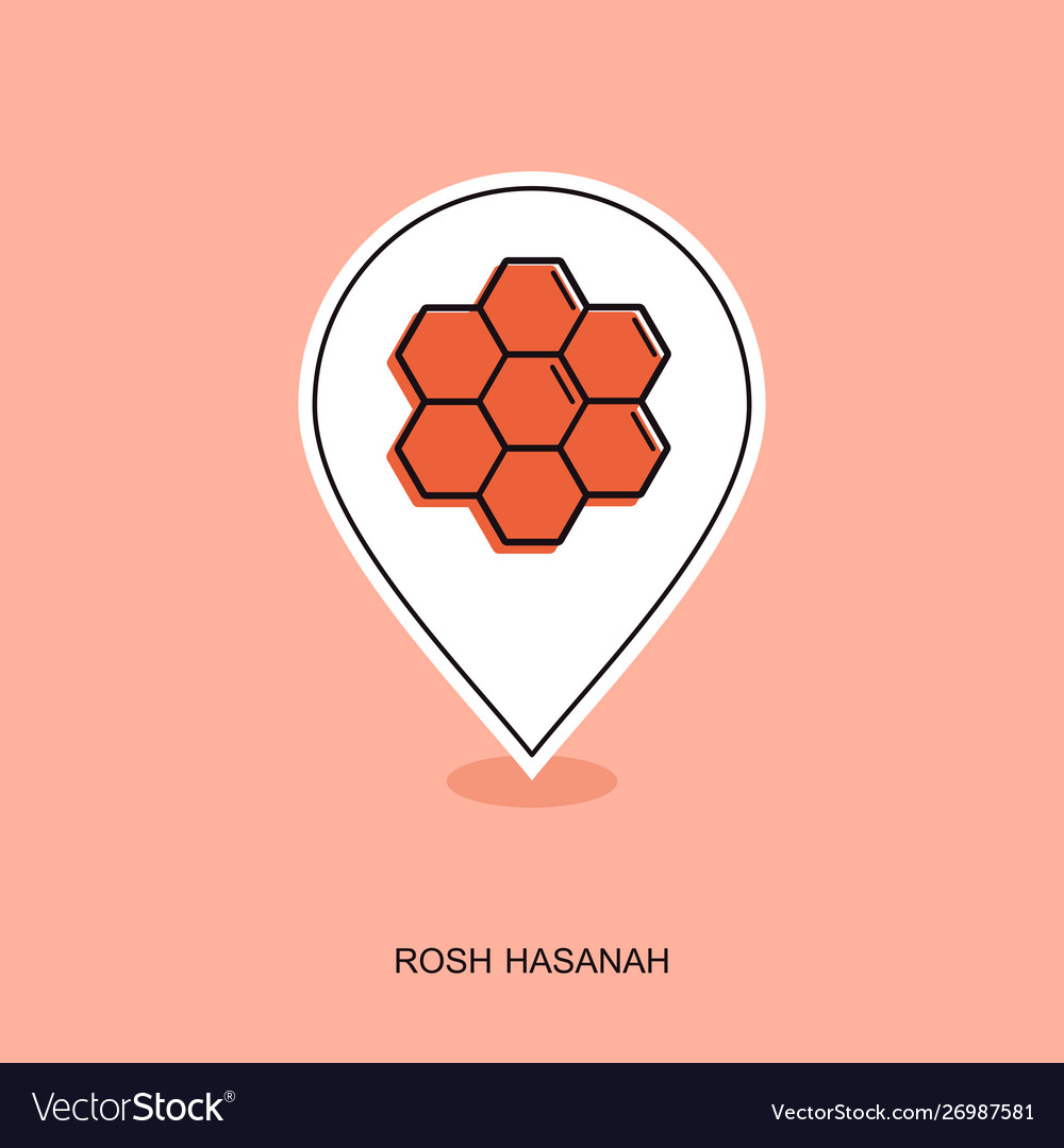 Bee honeycomb rosh hashanah icon shana tova Vector Image