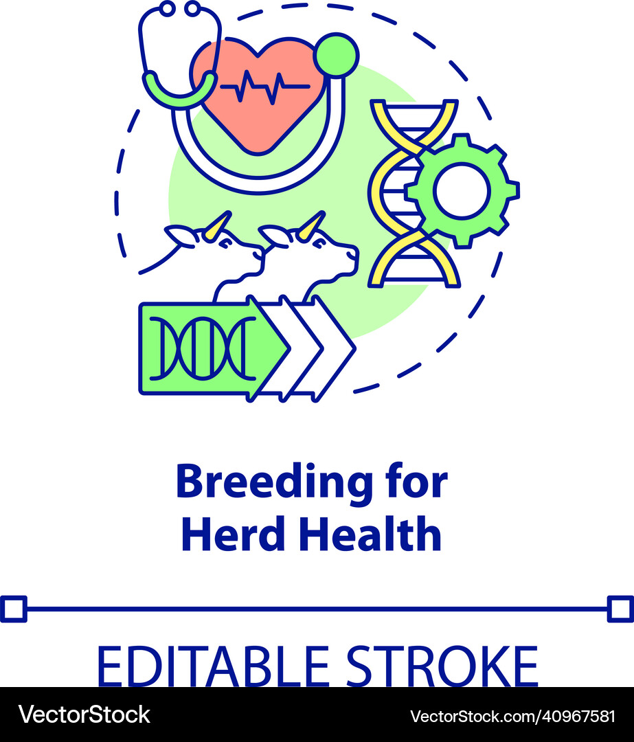 Breeding for herd health concept icon Royalty Free Vector