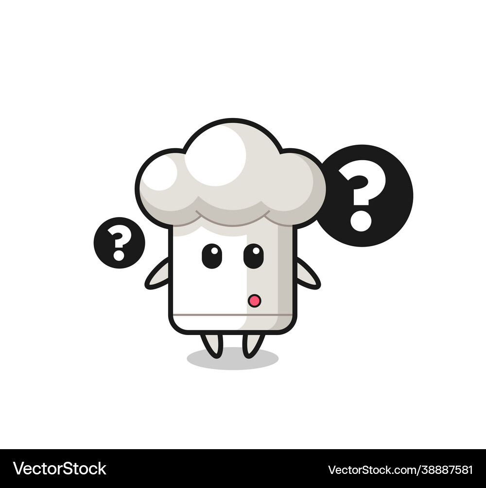 Cartoon chef hat with question mark Royalty Free Vector