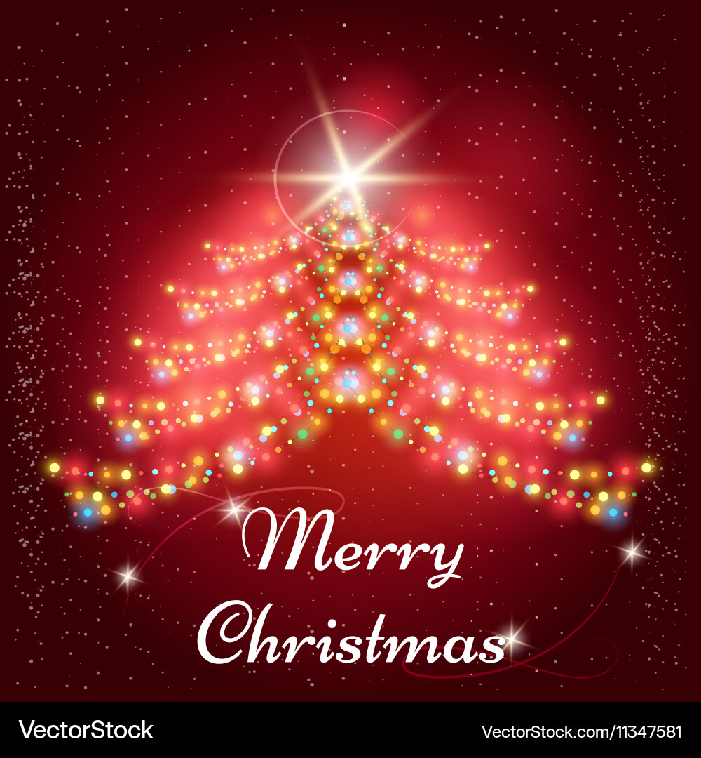 Christmas background with garlands x-mas tree Vector Image