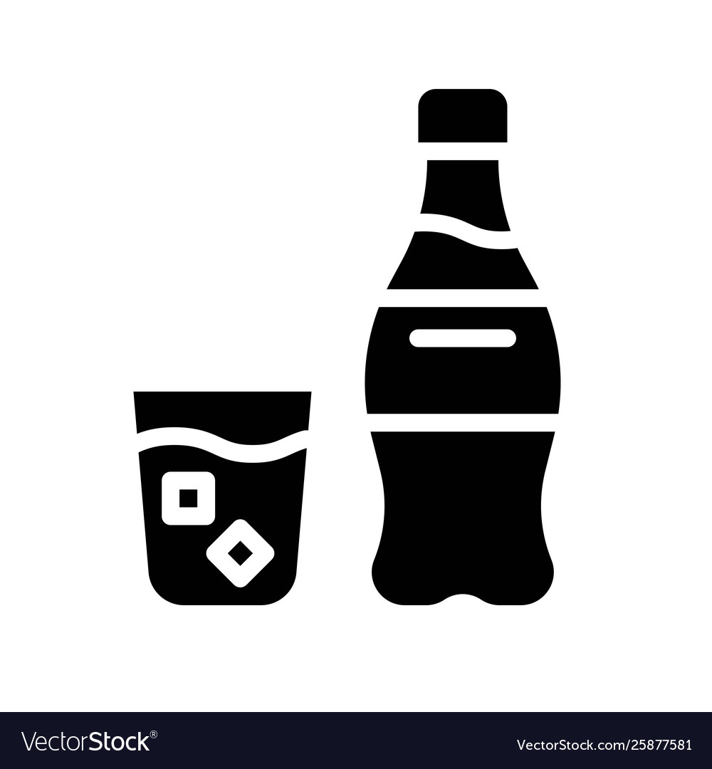 Cola beverage solid style icon Royalty Free Vector Image