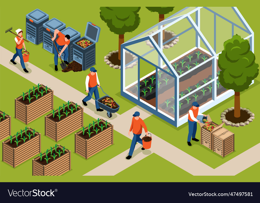 Compost isometric Royalty Free Vector Image - VectorStock