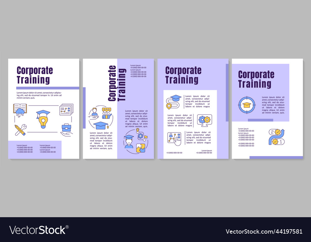 Corporate training program purple brochure Vector Image