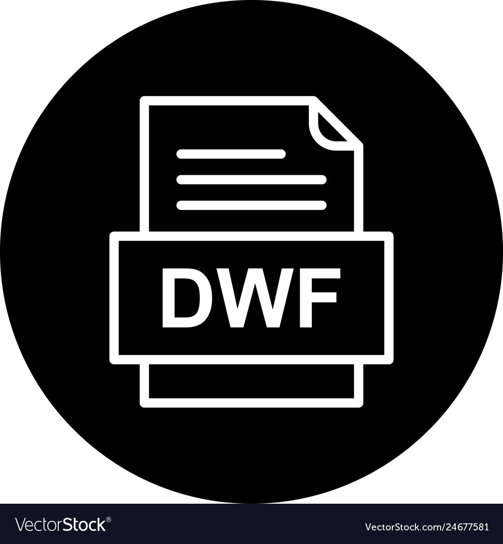 Dwf file document icon Royalty Free Vector Image
