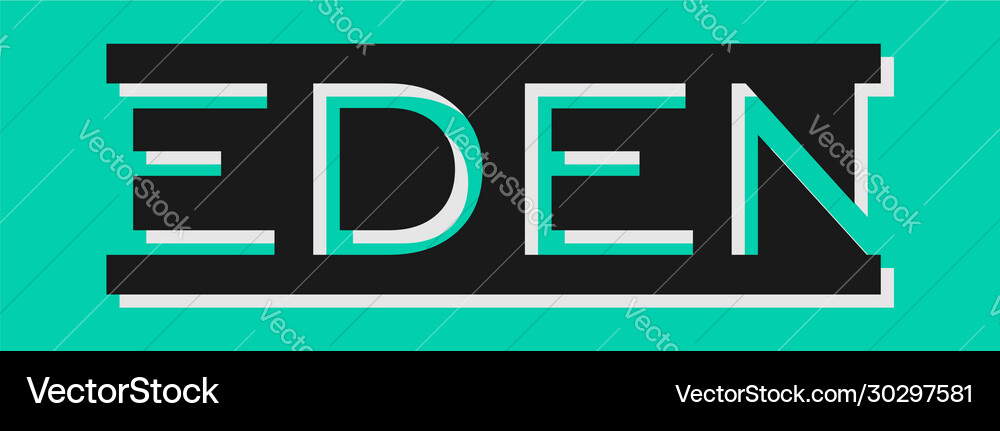Eden logo design template black green wordmark Vector Image