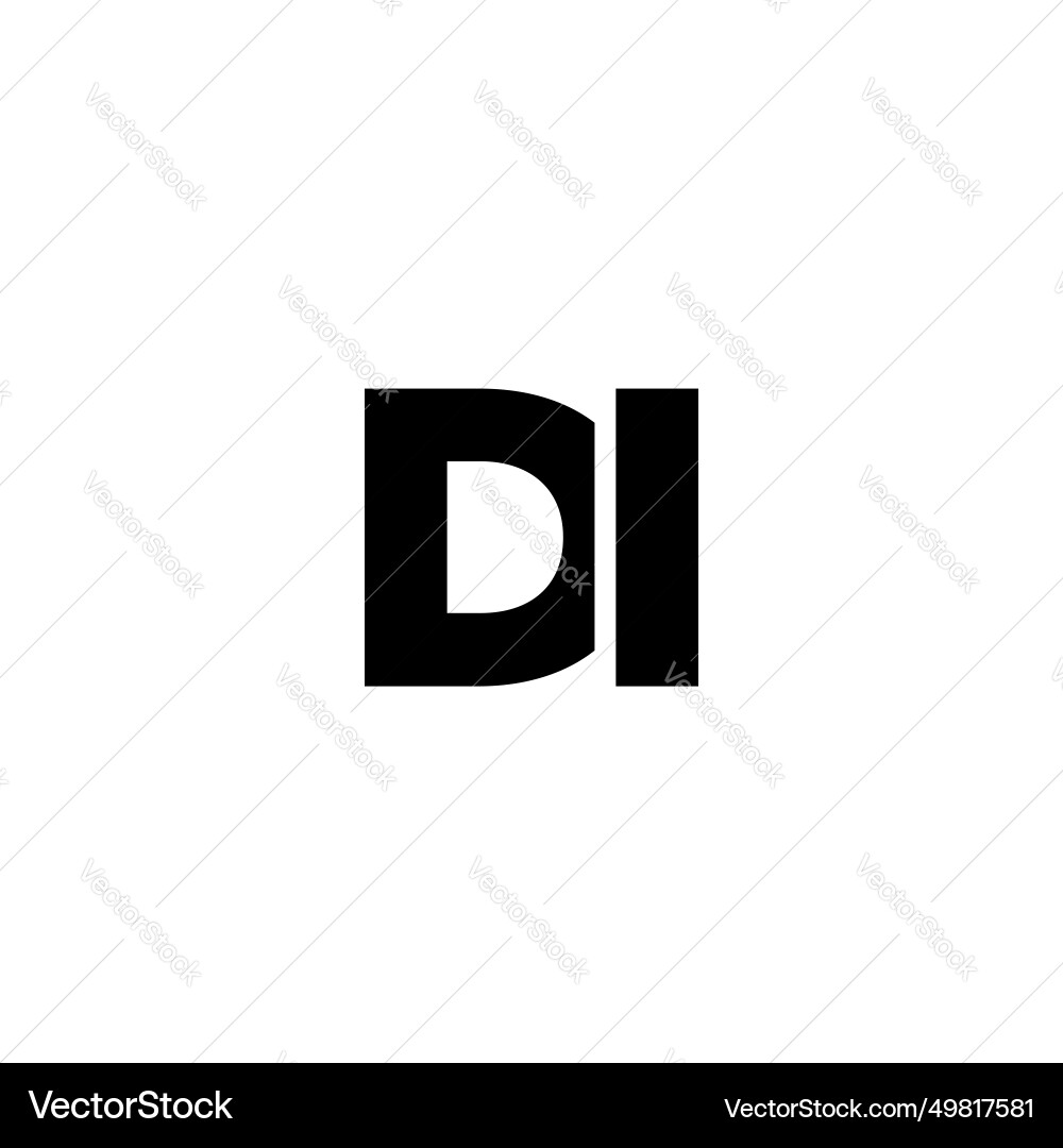 Letter d and i di logo design template minimal Vector Image