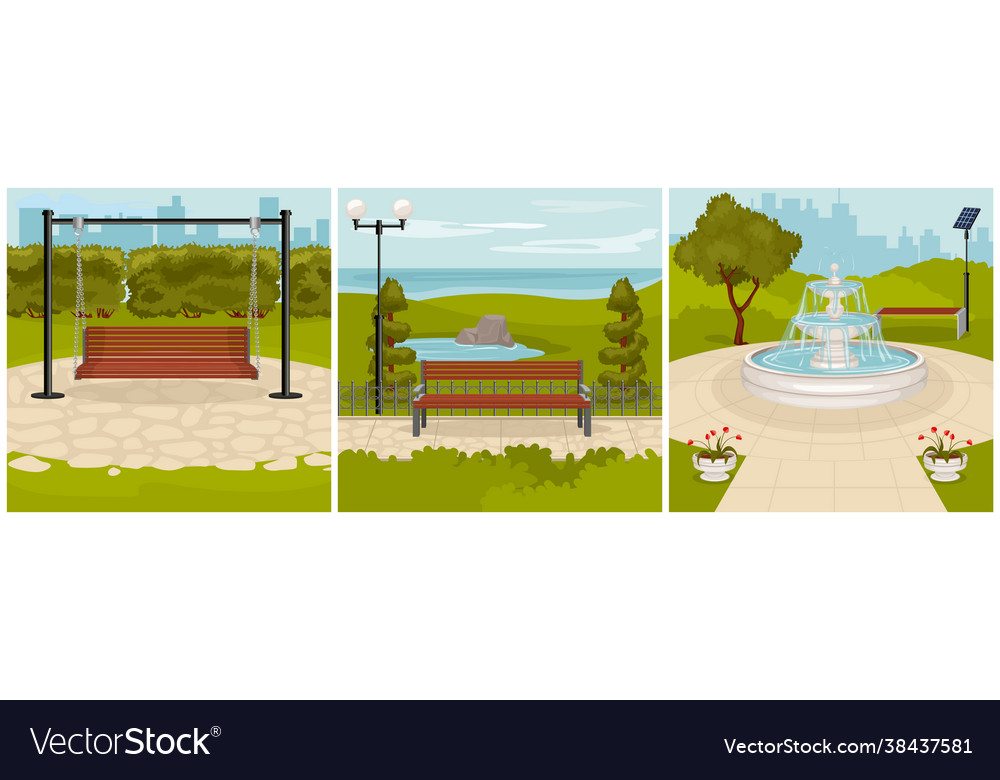 Park elements design concept Royalty Free Vector Image