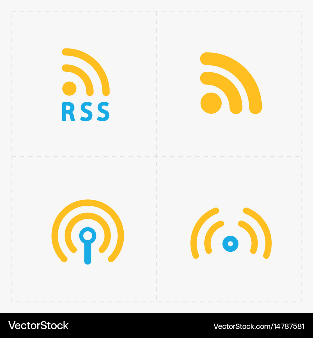 Rss sign icons feed symbols Royalty Free Vector Image
